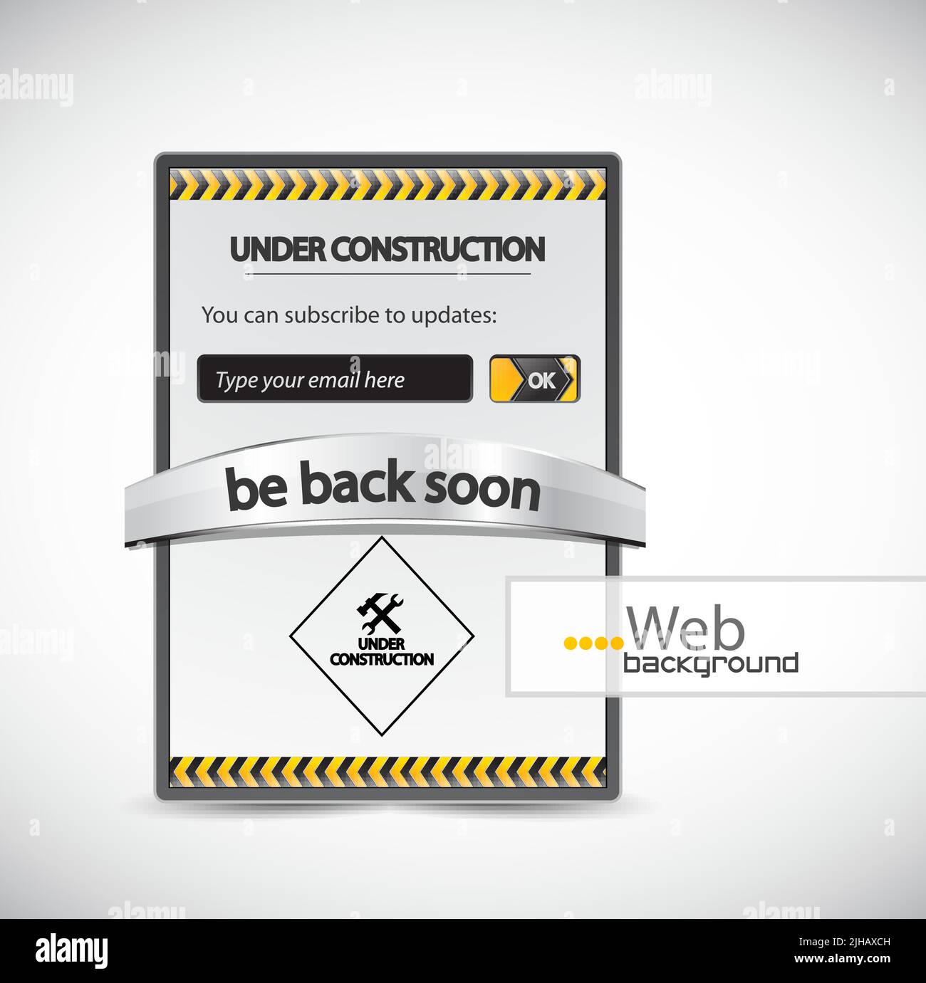 Technology background with under construction sign Stock Vector Image ...