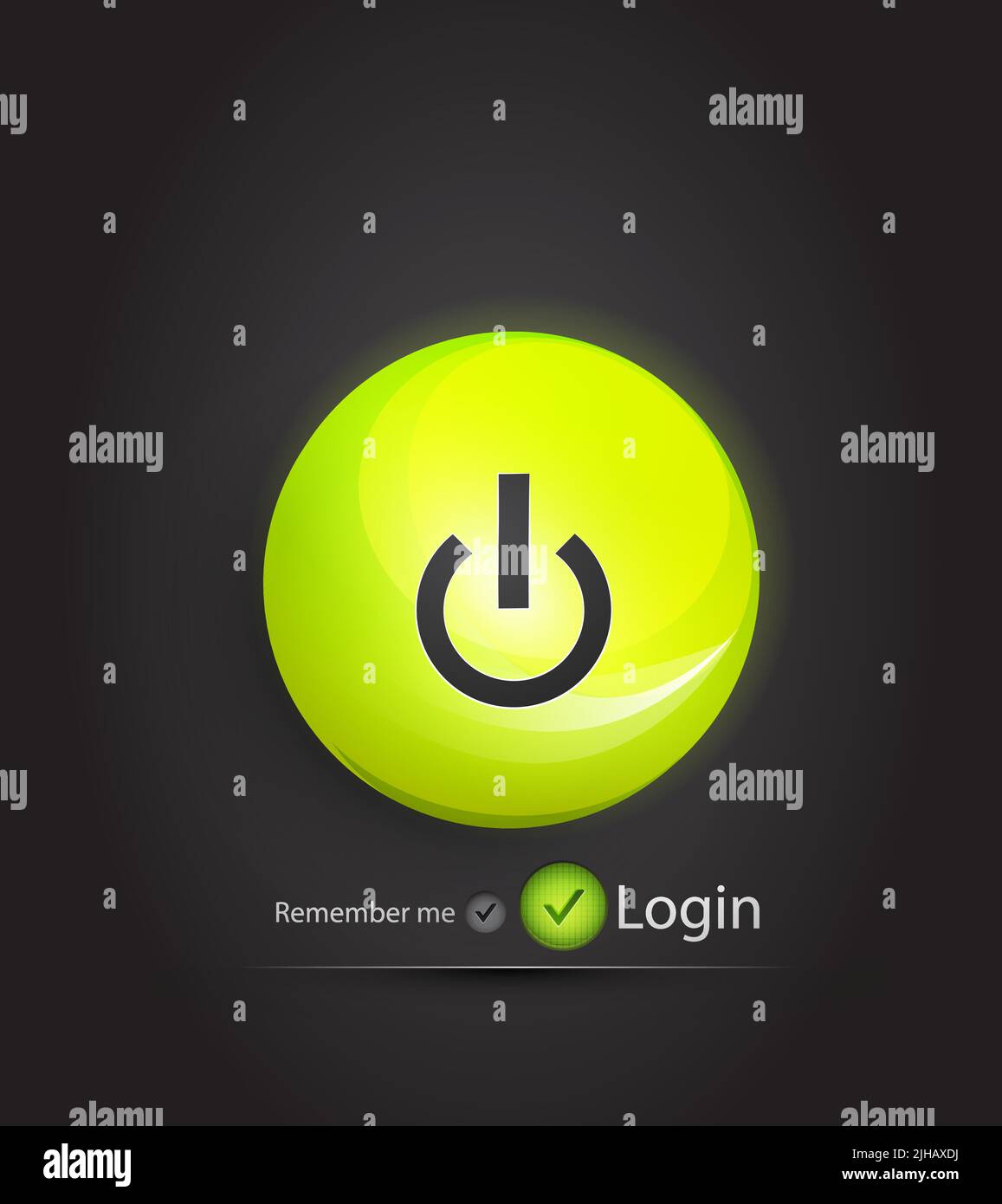 Technology background. Login page with power button Stock Vector Image ...