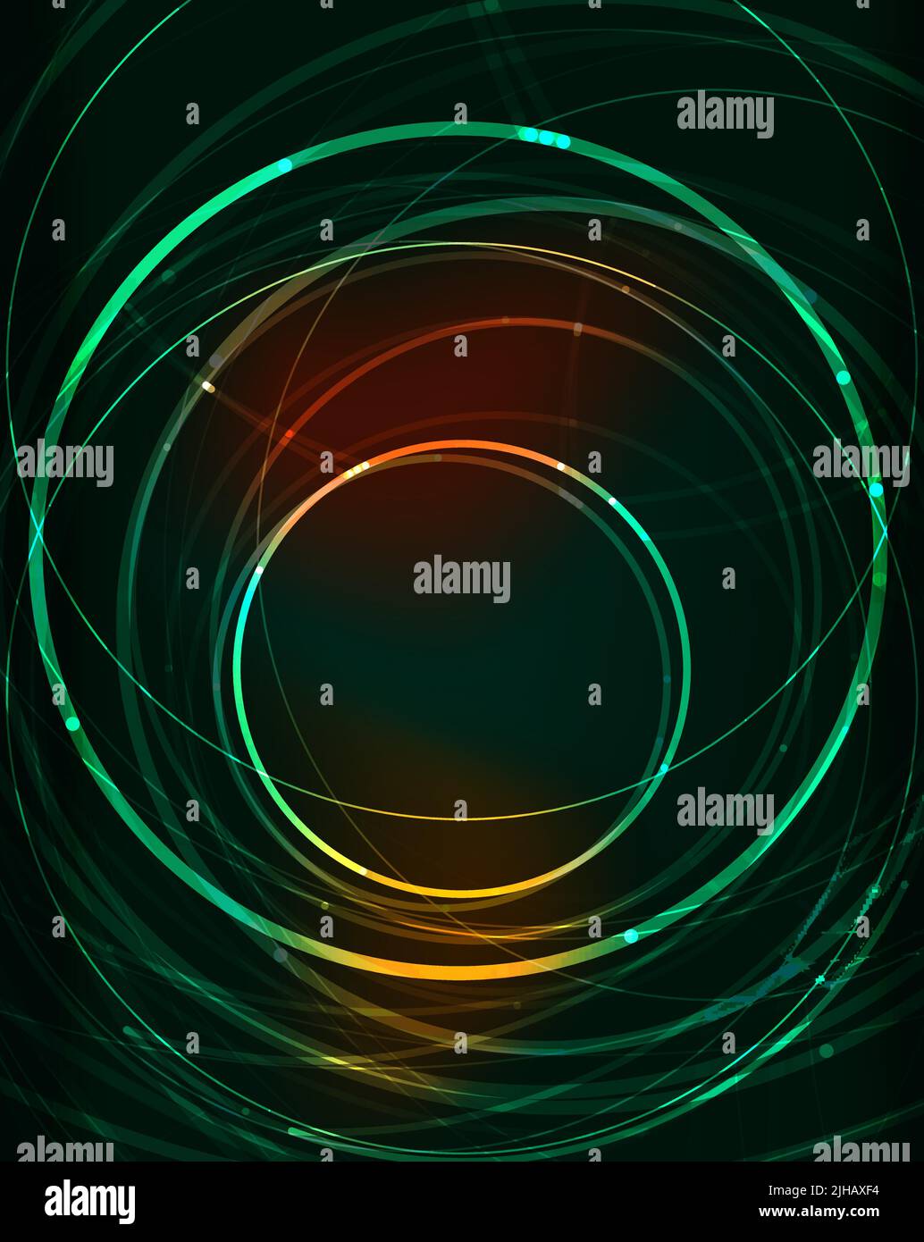 Glowing circle and blending colors in dark space. Vector illustration ...