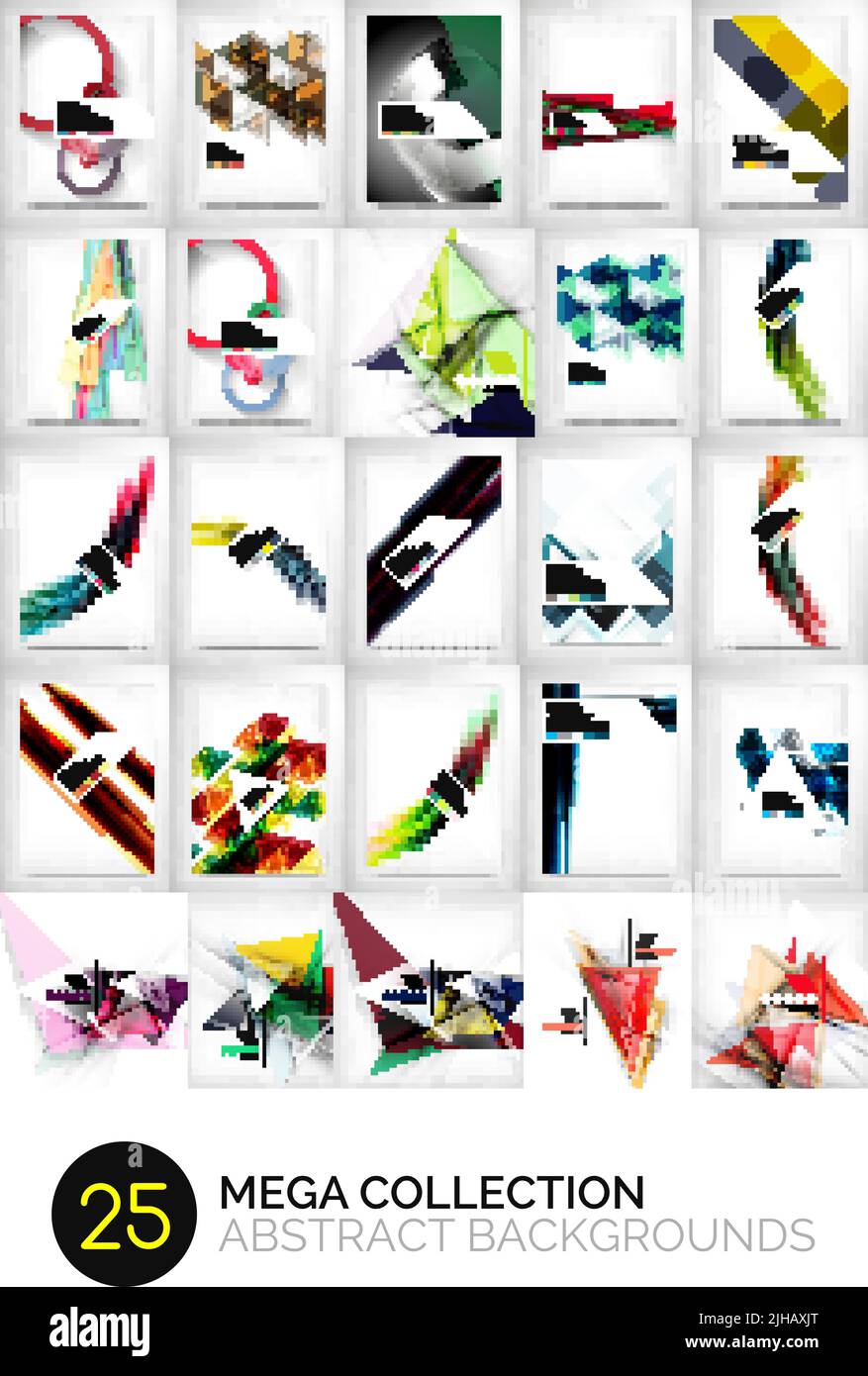 Mega collection of triangular, wave and other geometric abstract backgrounds Stock Vector Image ...