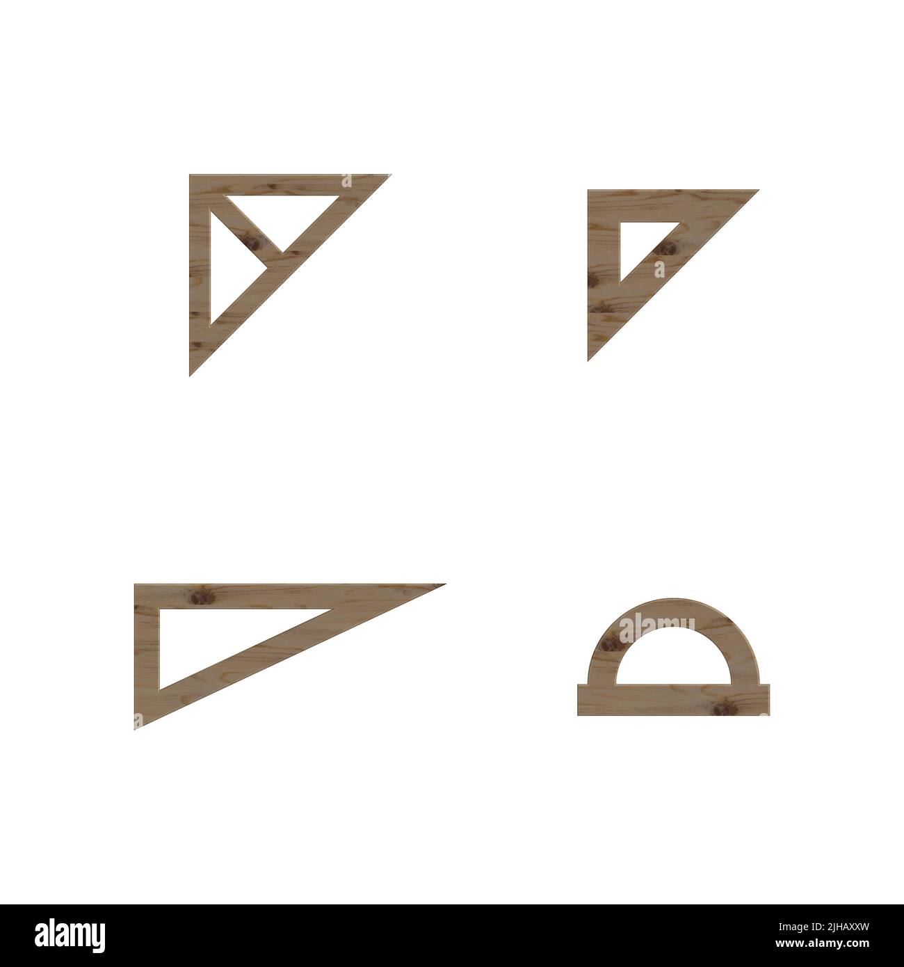 Set of wooden measuring rulers. 3D style, vector illustration Stock ...