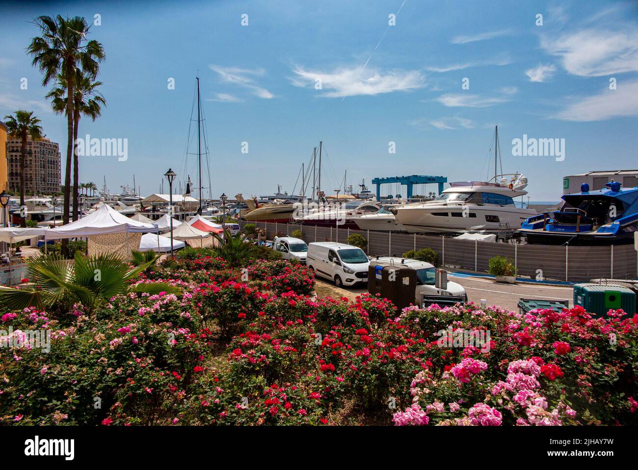 Boats in the working port of Cap d'Ail in the South of France on the ...