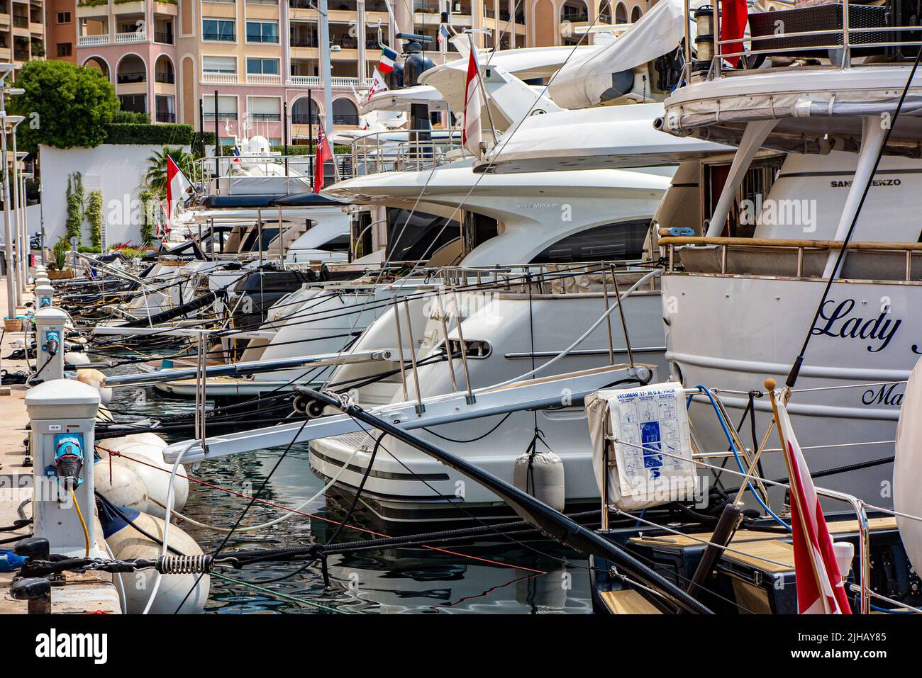 Boats in the working port of Cap d'Ail in the South of France on the ...