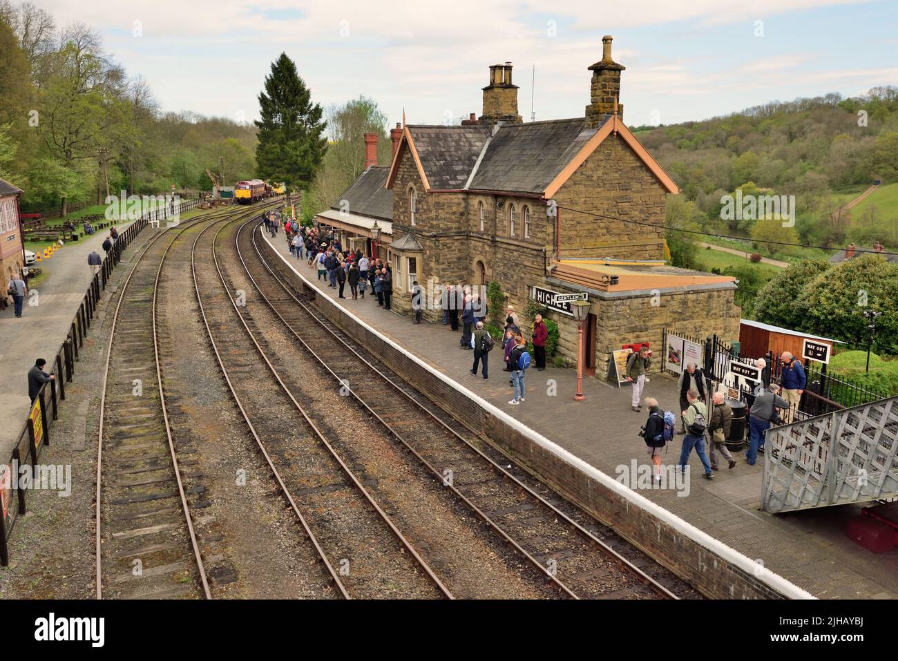 A busy scene at Highley station on the Severn Valley Railway during its ...