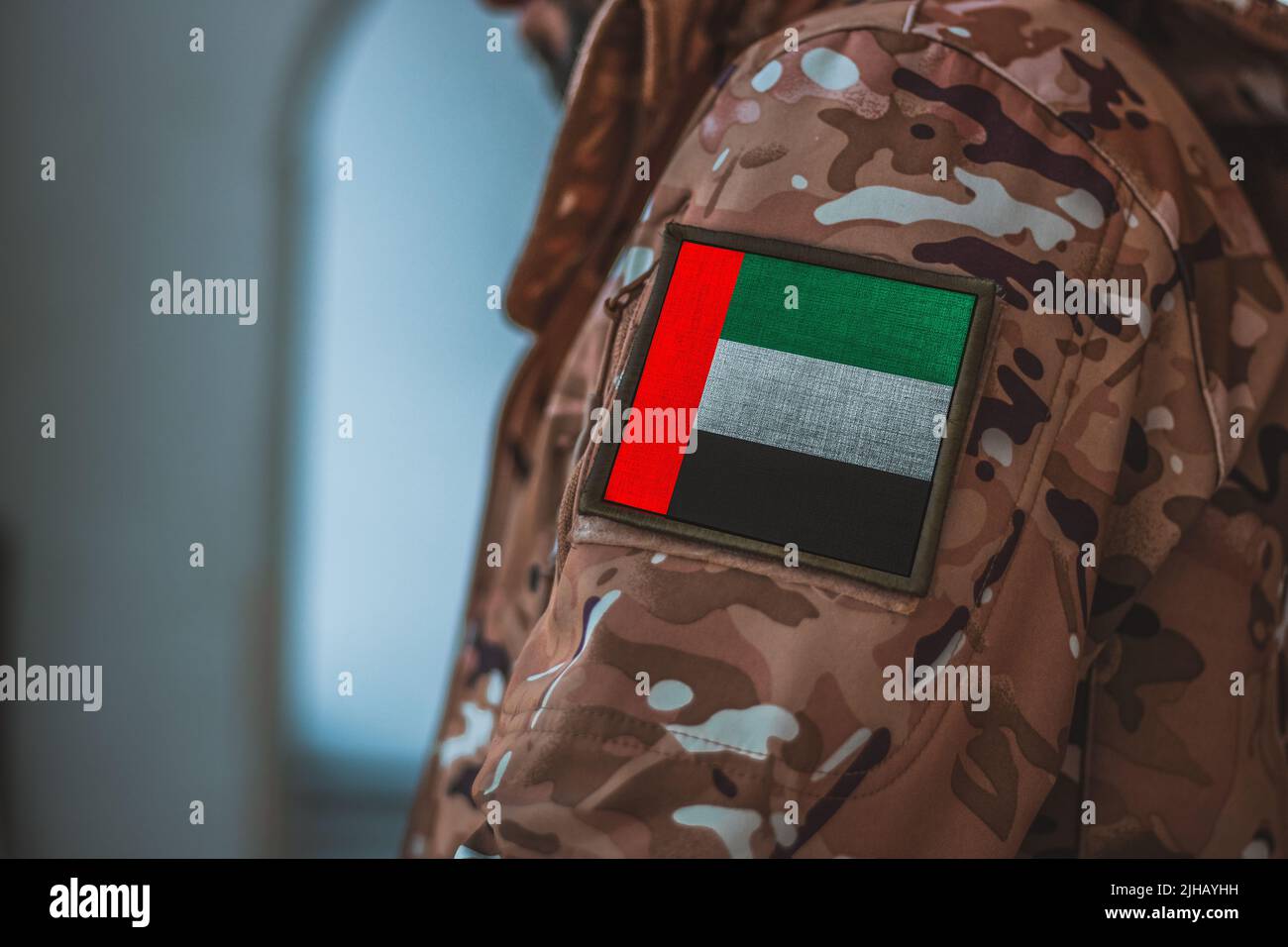 United Arab Emirates Soldier. Soldier with flag United Arab Emirates ...