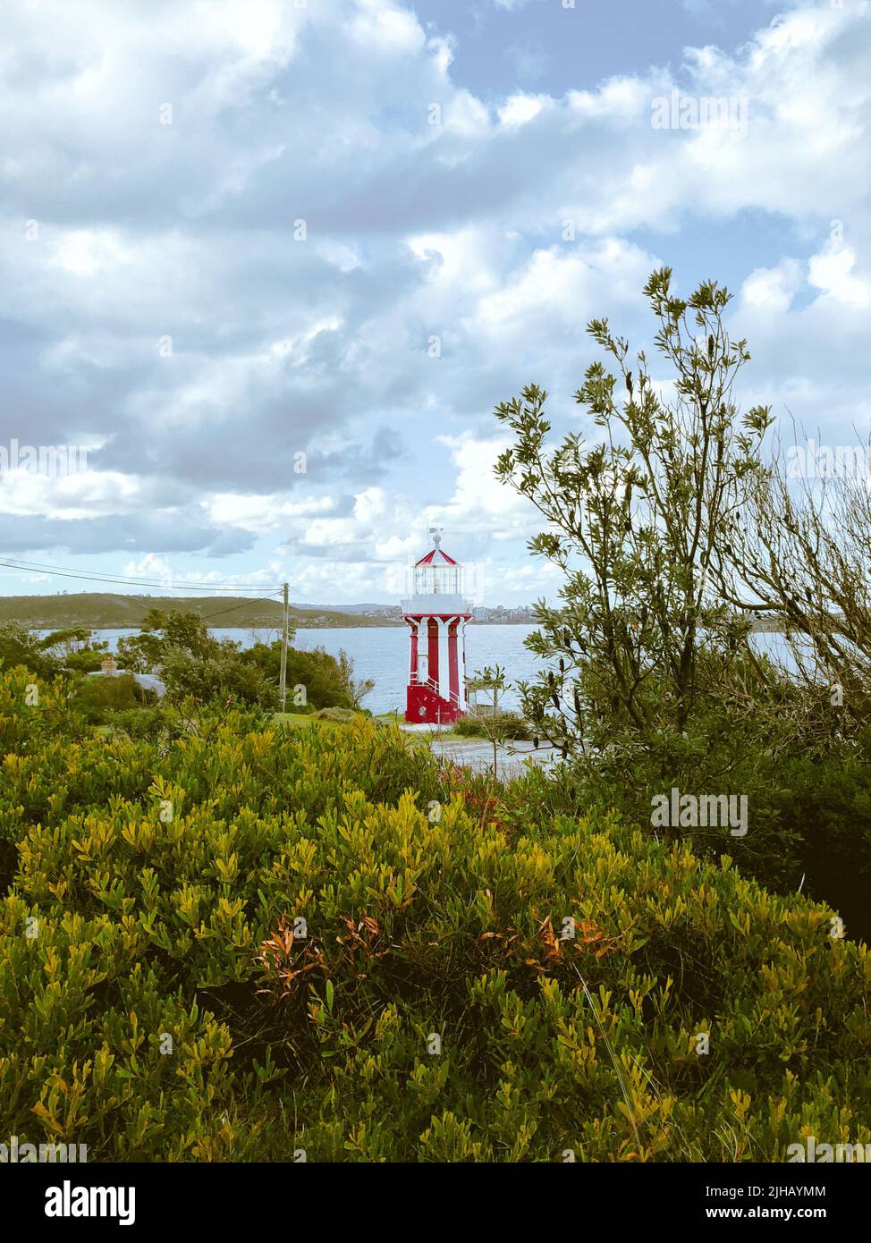 A vertical shot of historic Hornby Lighthouse near Watsons Bay in ...