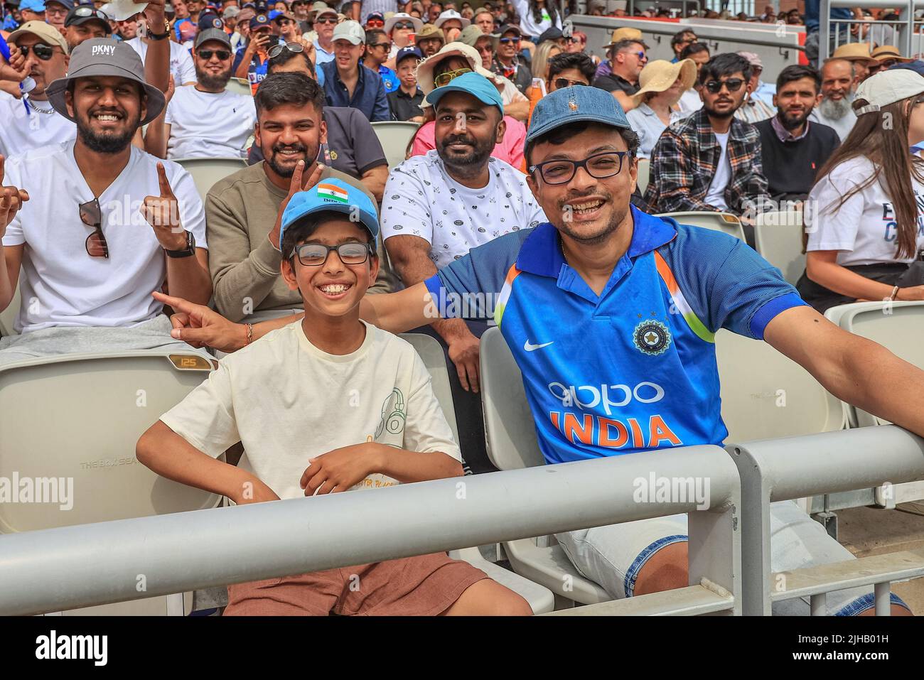 India fans enjoying todays cricket at Old Trafford Stock Photo - Alamy