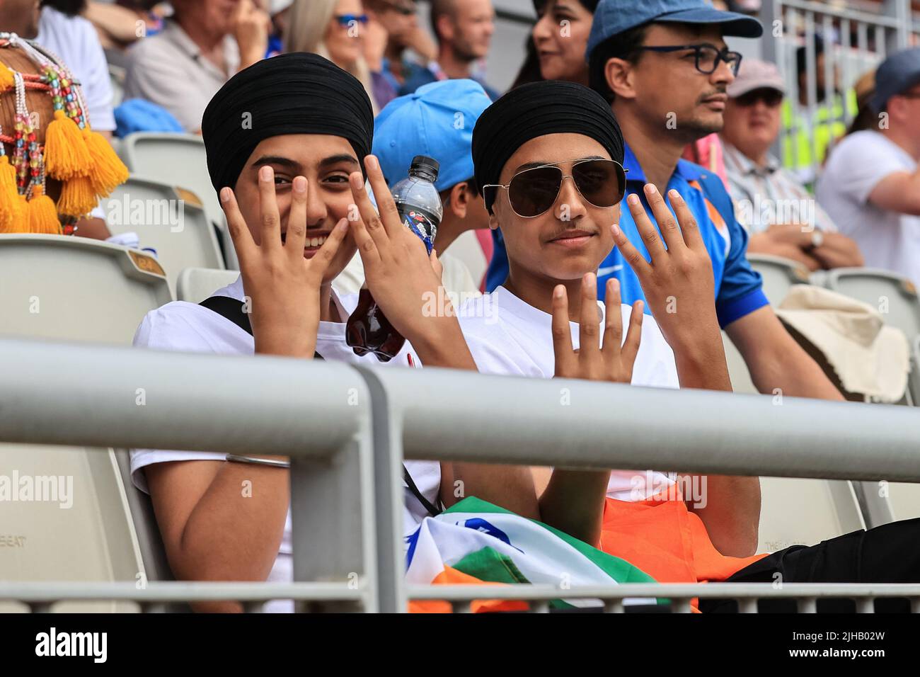 India fans enjoying todays cricket at Old Trafford Stock Photo - Alamy