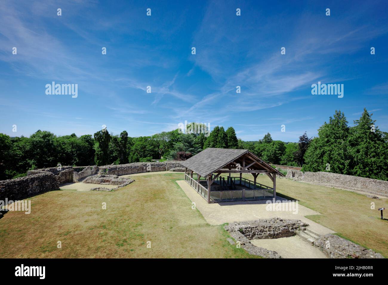 Farnham Castle Keep, Surrey founded in 1138 by Henry of Blois, Bishop ...
