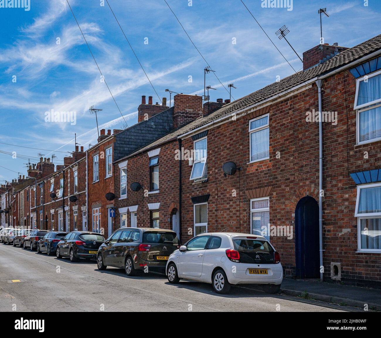 Grantham, Lincolnshire, England - Characteristic inner-city terraced ...