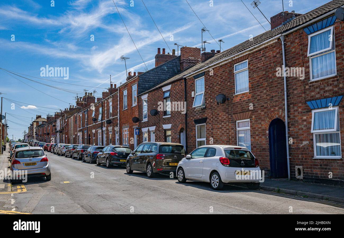 Grantham, Lincolnshire, England - Characteristic inner-city terraced ...