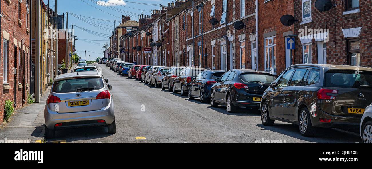 Grantham, Lincolnshire, England - Characteristic inner-city terraced ...