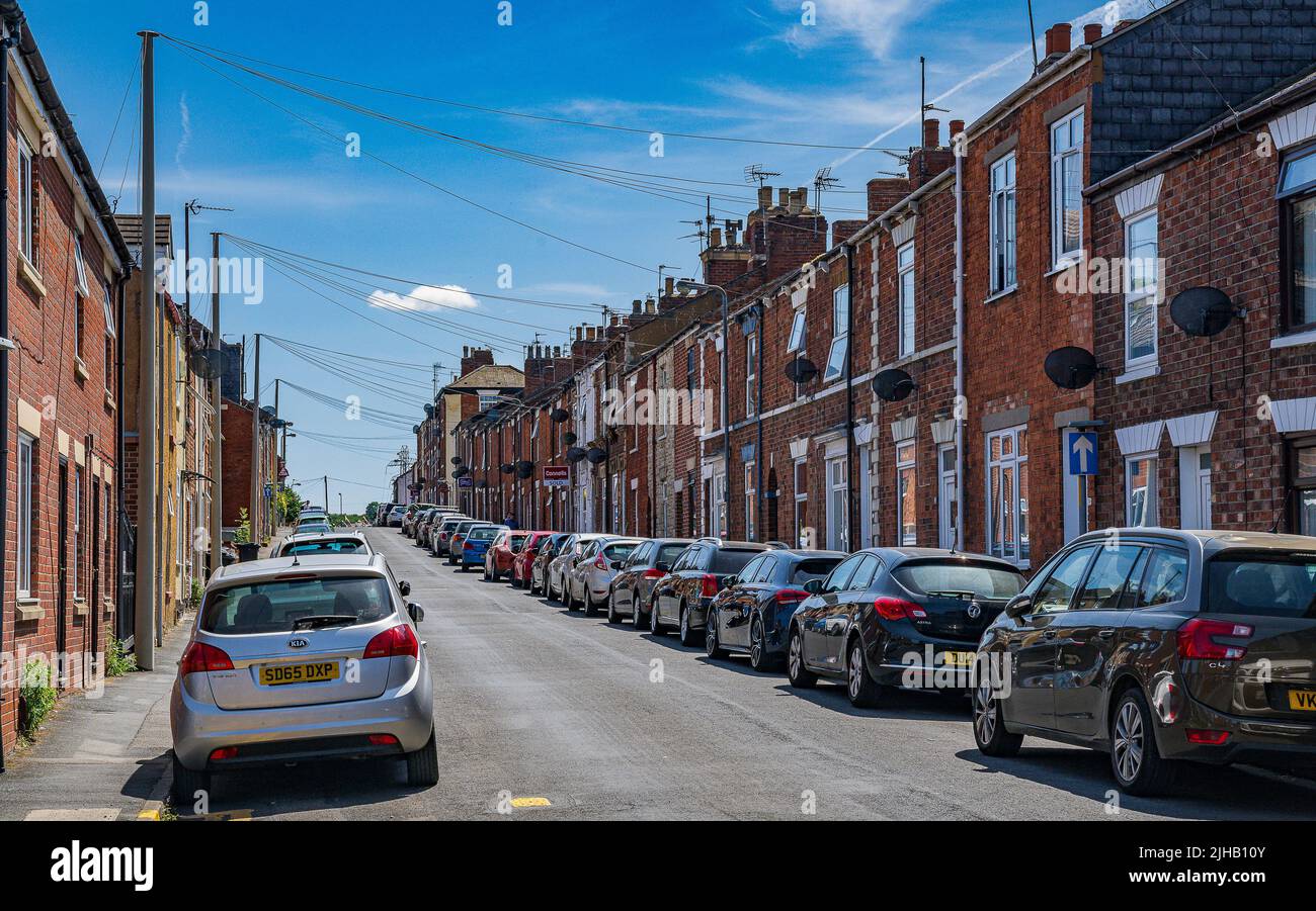 Grantham, Lincolnshire, England - Characteristic inner-city terraced ...