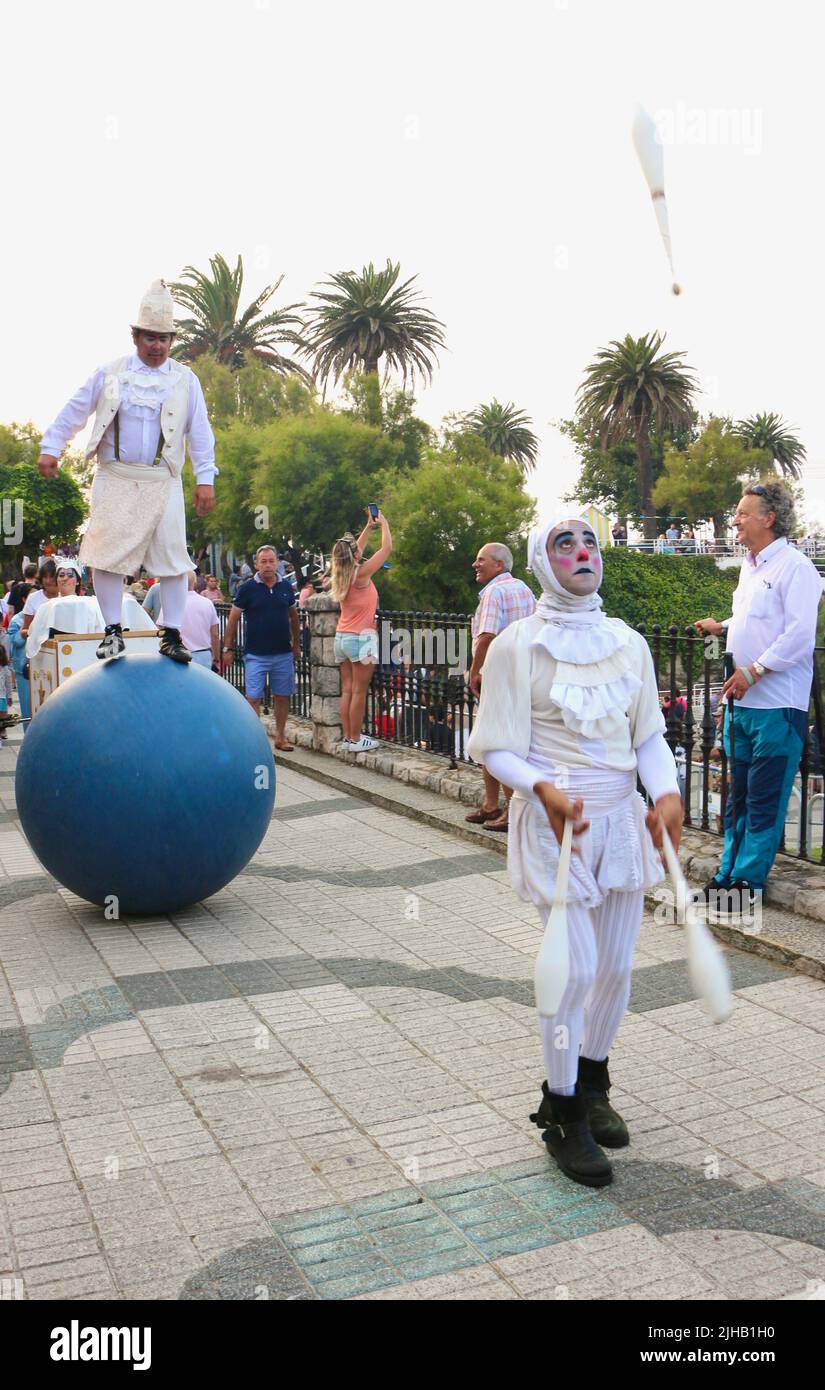 Bambolea circus performers public event in the street near Piquio ...