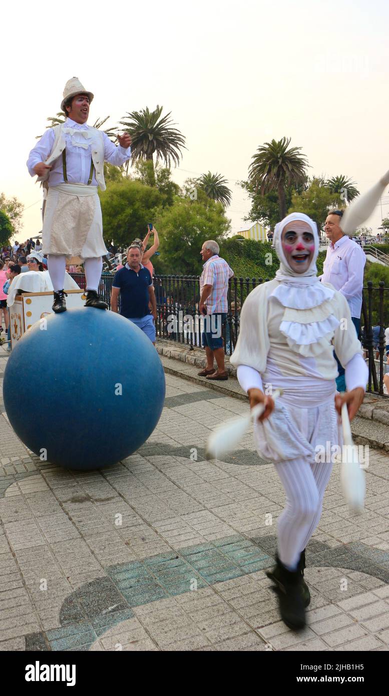 Bambolea circus performers public event in the street near Piquio ...