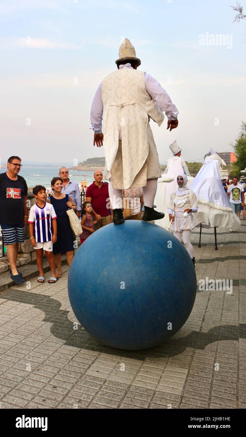 Bambolea circus performers public event in the street near Piquio ...
