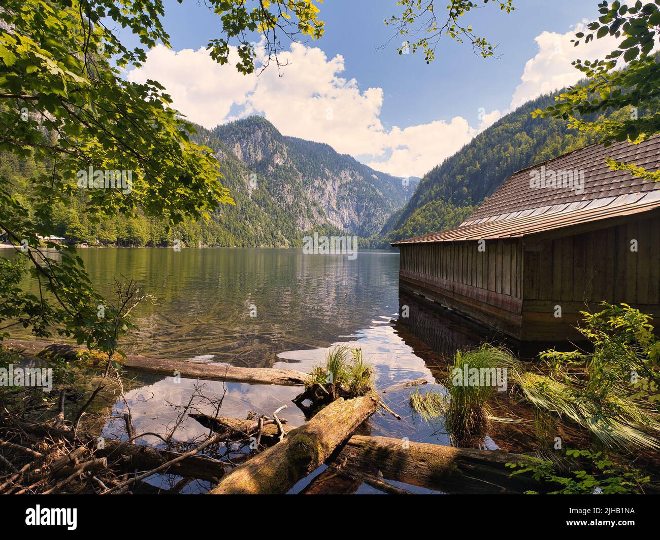 A beautiful landscape of the Lake Toplitz in the Ausseer Land, Styrian ...
