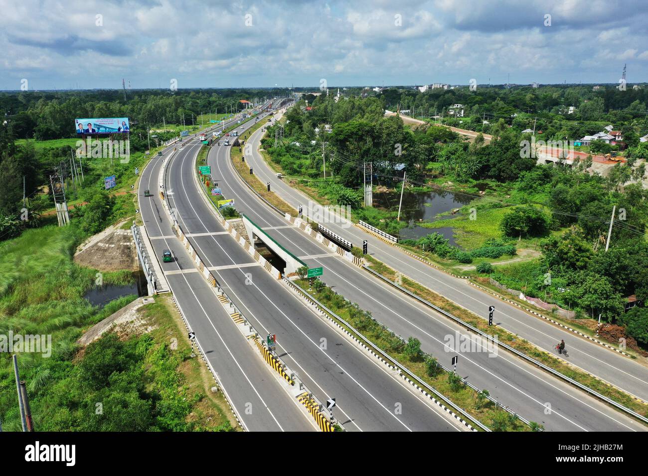 Munshiganj, Bangladesh - June 26, 2022: The 54.7km four lane Dhaka-Mawa ...
