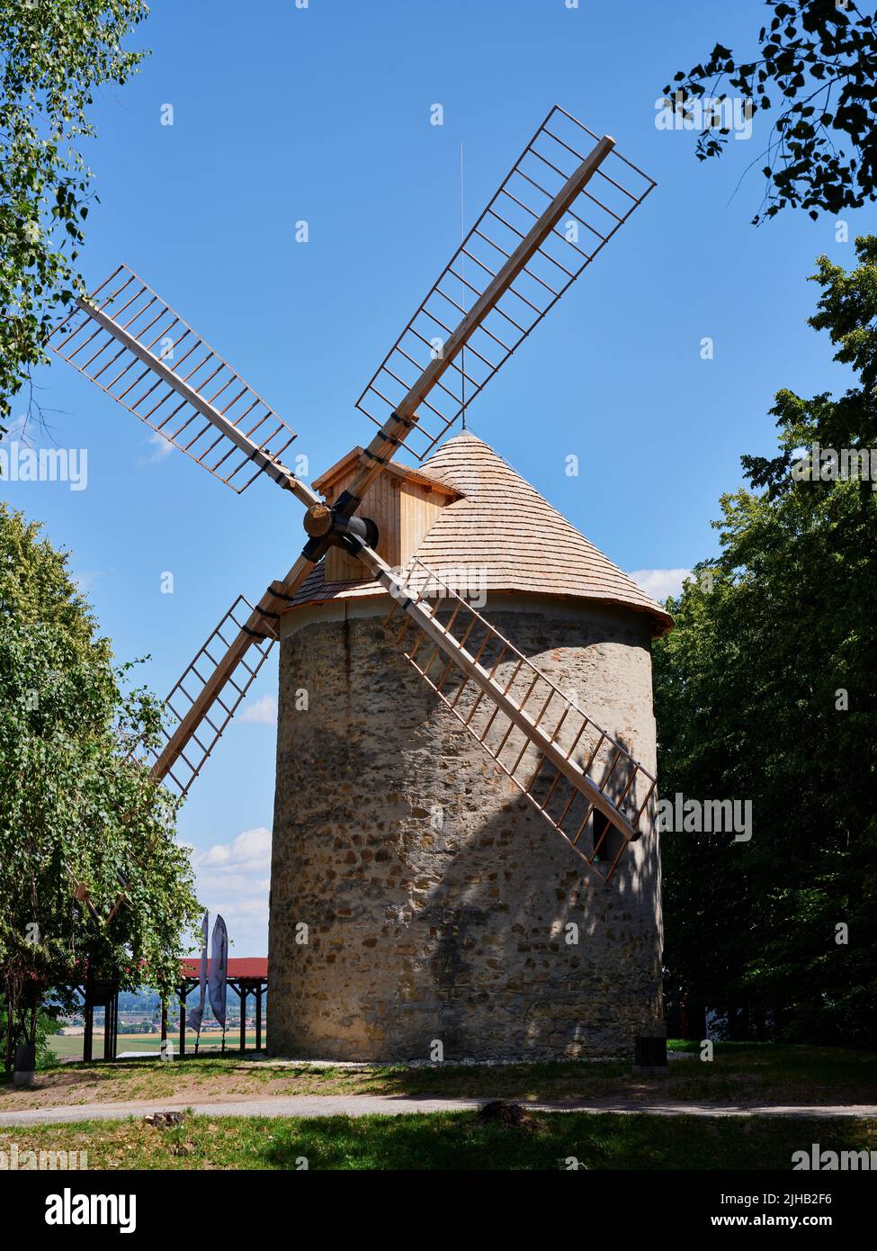 Historic stone windmill in Holic, Slovakia Stock Photo - Alamy
