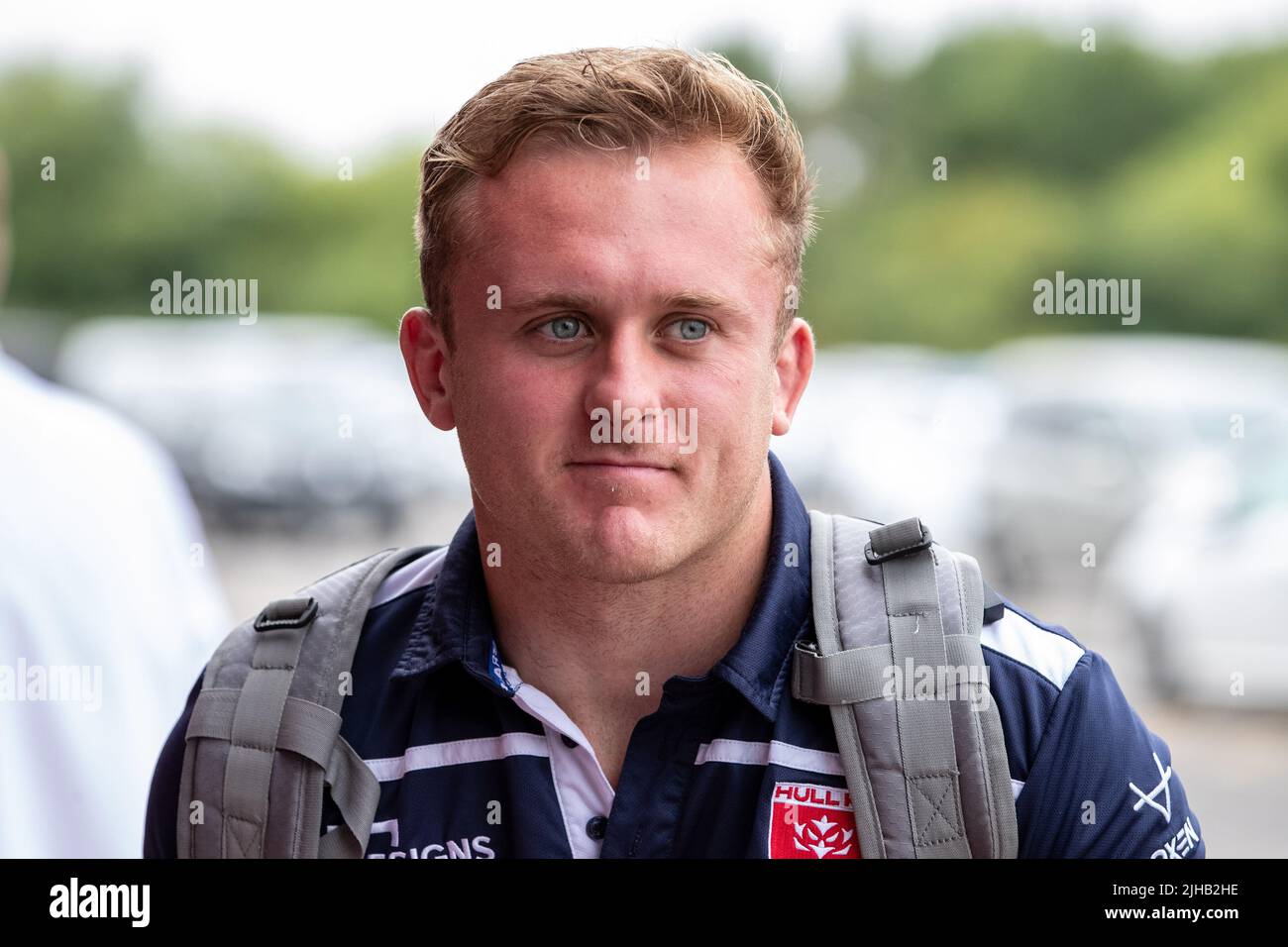 Jez Litten #14 of Hull KR arrives at The Sewell Group Craven Park ...