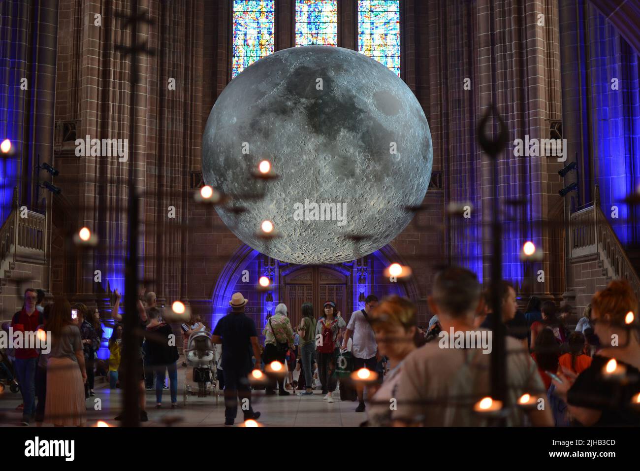 The Moon Lunar Art installation at Liverpool Cathedral by artist Luke ...