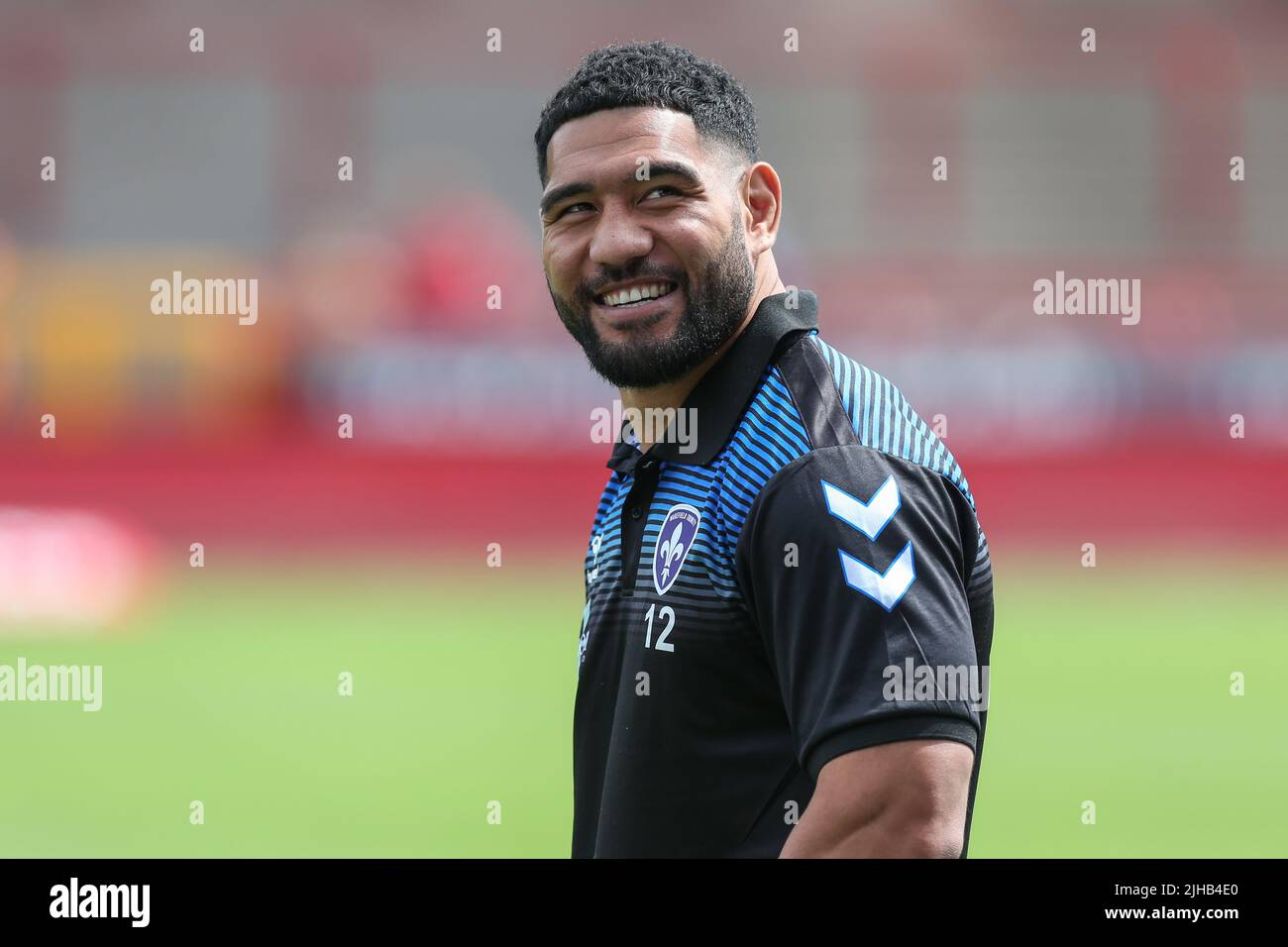 Kelepi Tanginoa #12 of Wakefield Trinity arrives at Sewell Group Craven ...