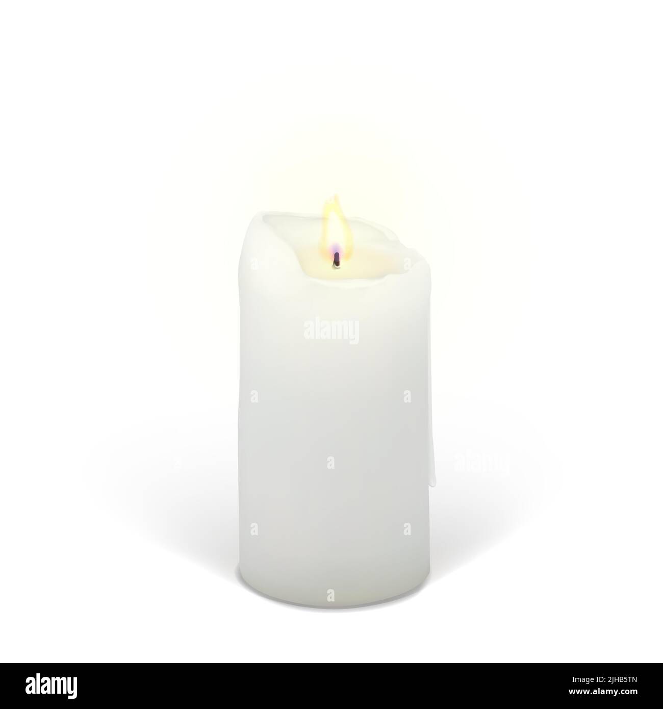 Realistic burning candle on a white background Stock Vector Image & Art ...