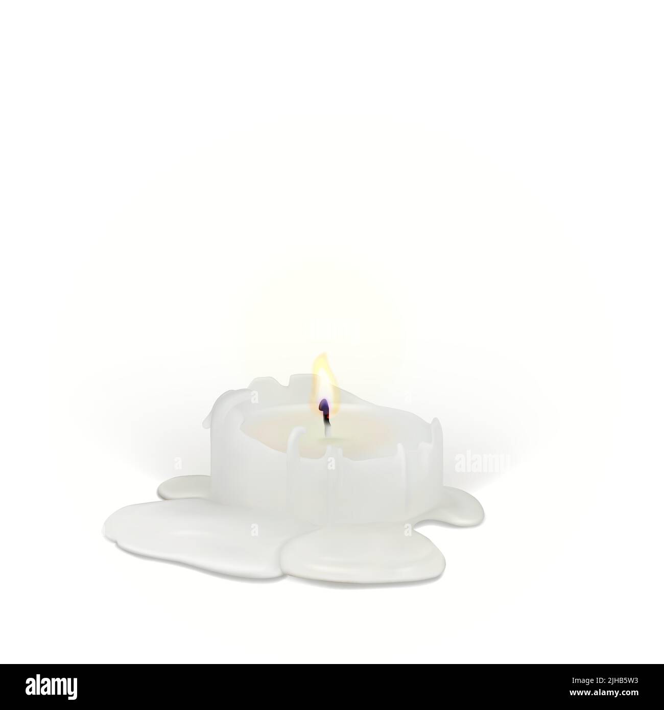 Realistic burning candle on a white background Stock Vector Image & Art - Alamy
