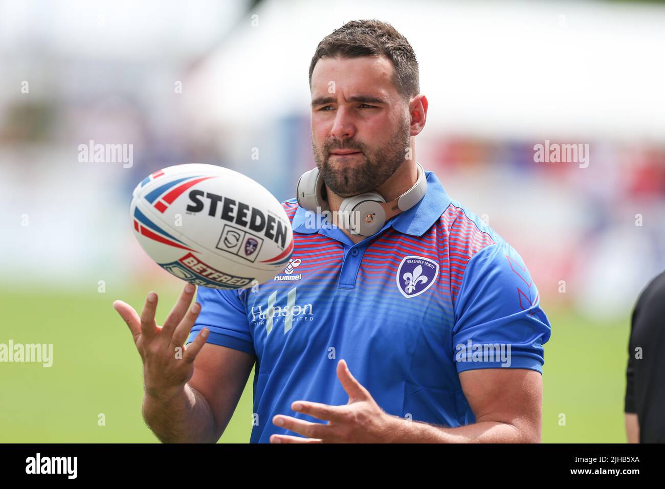 New signing Josh Bowden #37 of Wakefield Trinity arrives at Sewell ...