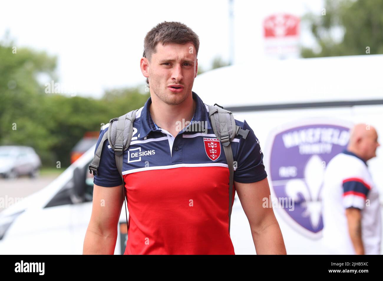 Sam Wood #24 of Hull KR arrives at Sewell Group Craven Park Stadium ...