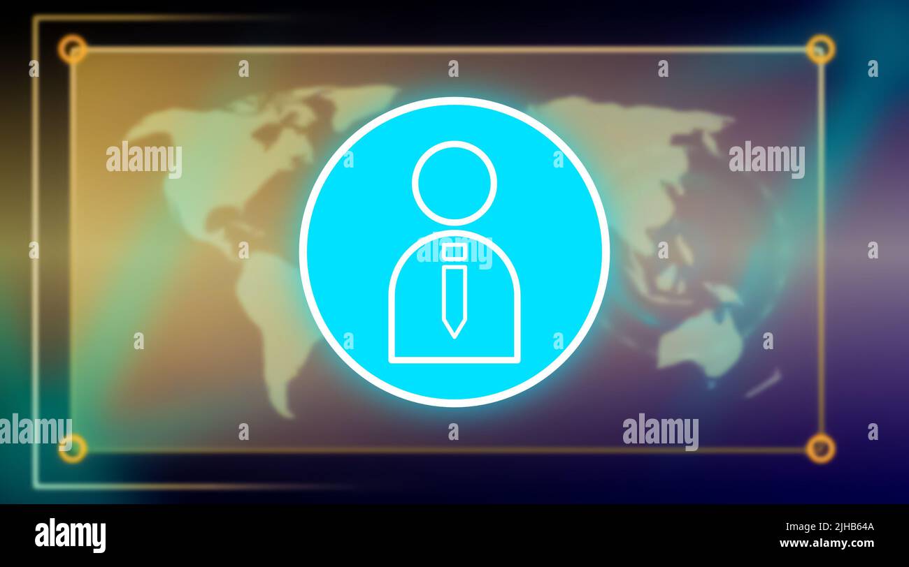 Pearson or profile icon isolated on blur digital background Stock Photo ...