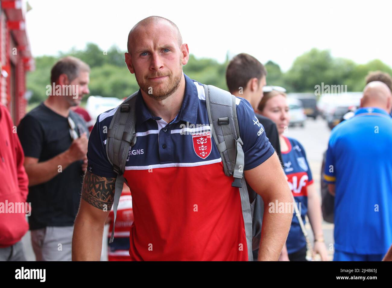 Dean Hadley #11 of Hull KR arrives at Sewell Group Craven Park Stadium ...