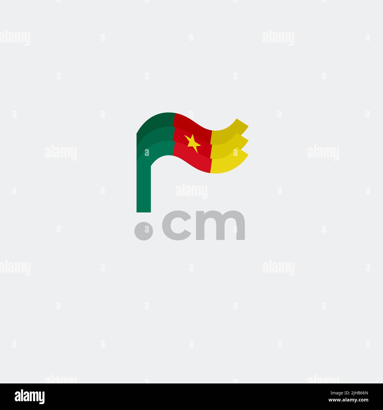 Cameroon flag icon. Original simple design of the cameroonian flag, map ...