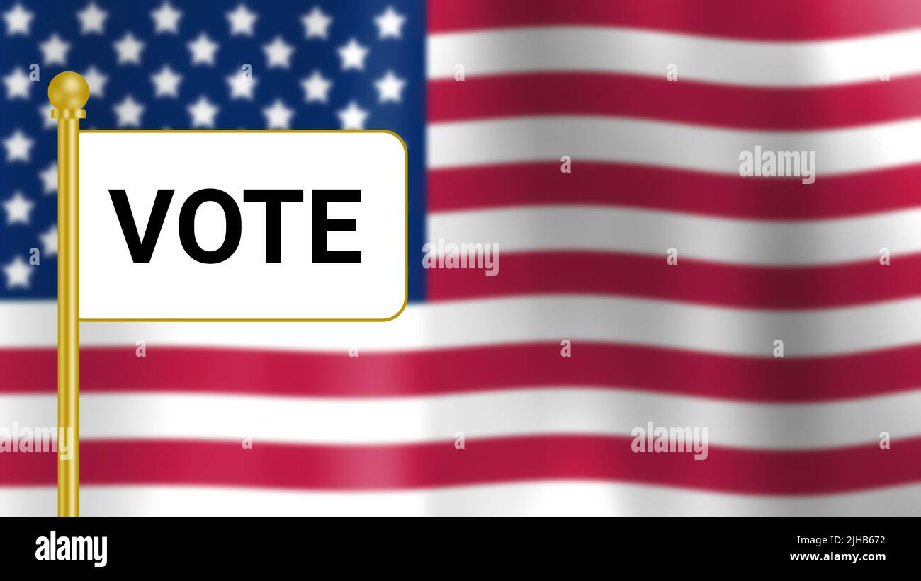vote for America image isolated on blur American national flag Stock ...