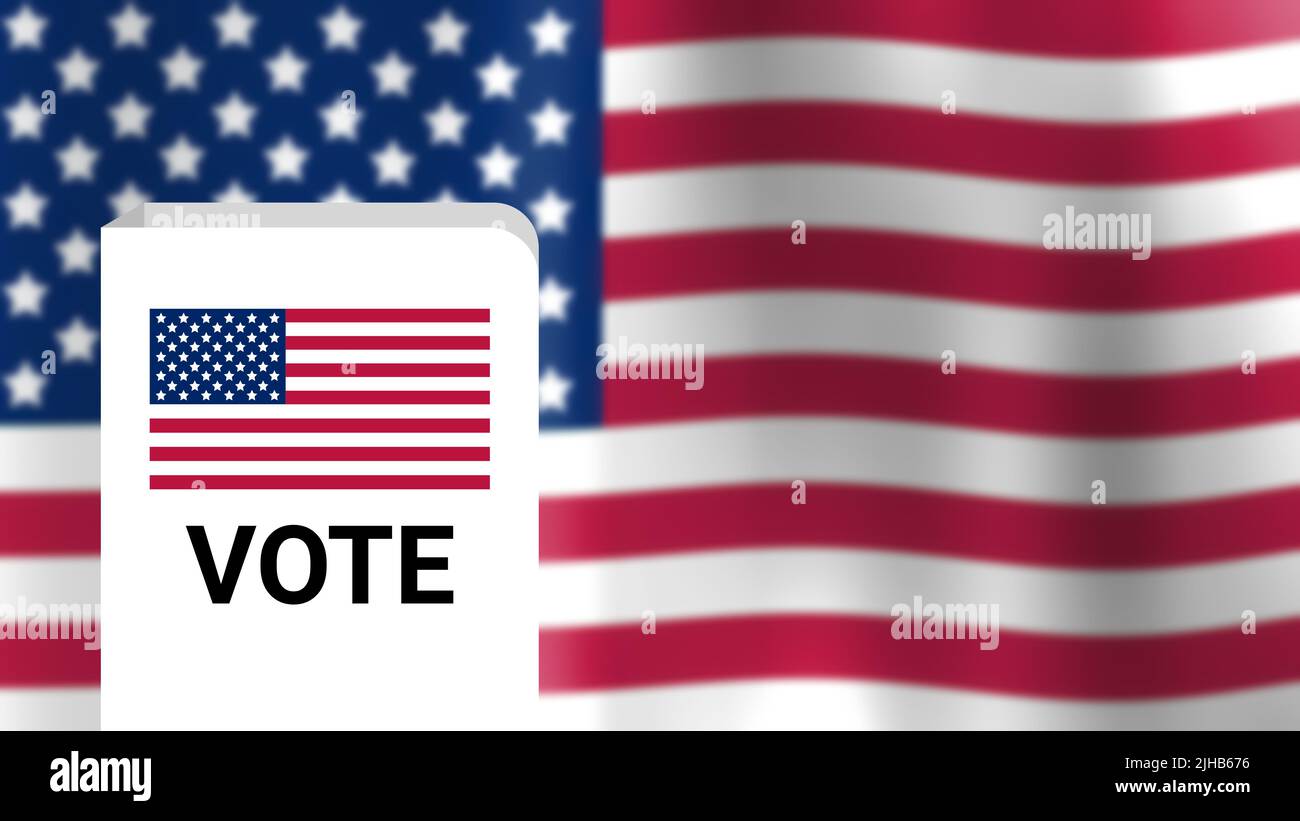 blur American flag behind the vote box image for election. concept for ...