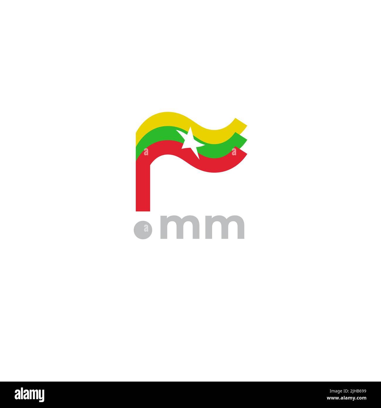 Myanmar flag icon. Original simple design of myanmar flag, map marker ...