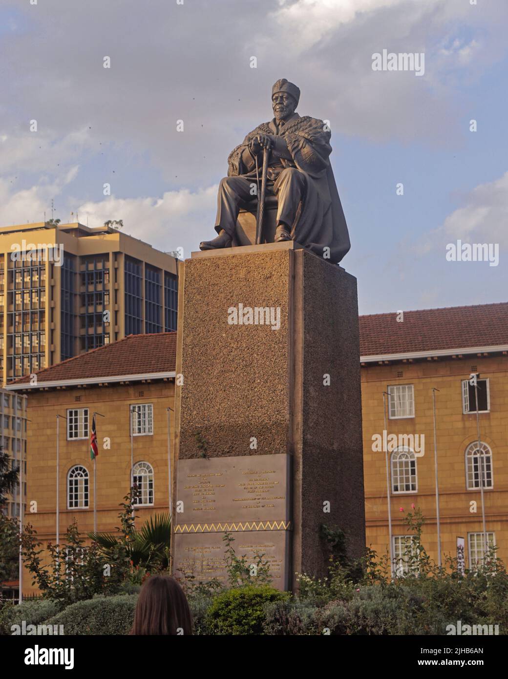 Nairobi, Kenya - July 09, 2017: Jomo Kenyatta statue in front of the ...