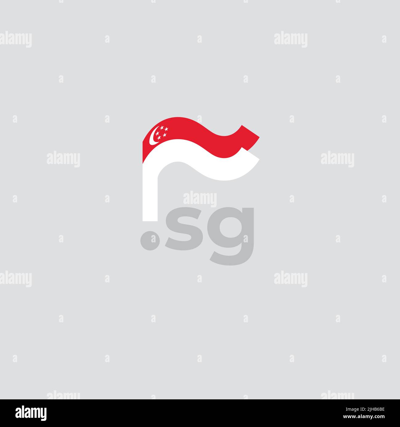 Singapore flag icon. Original simple design of the singaporean flag ...