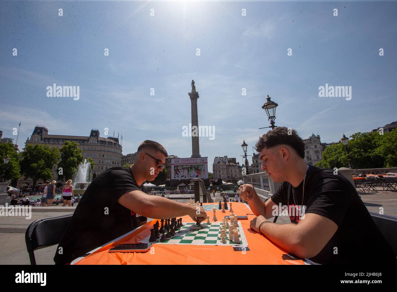 London, England, UK. 17th July, 2022. People are seen playing chess at ...