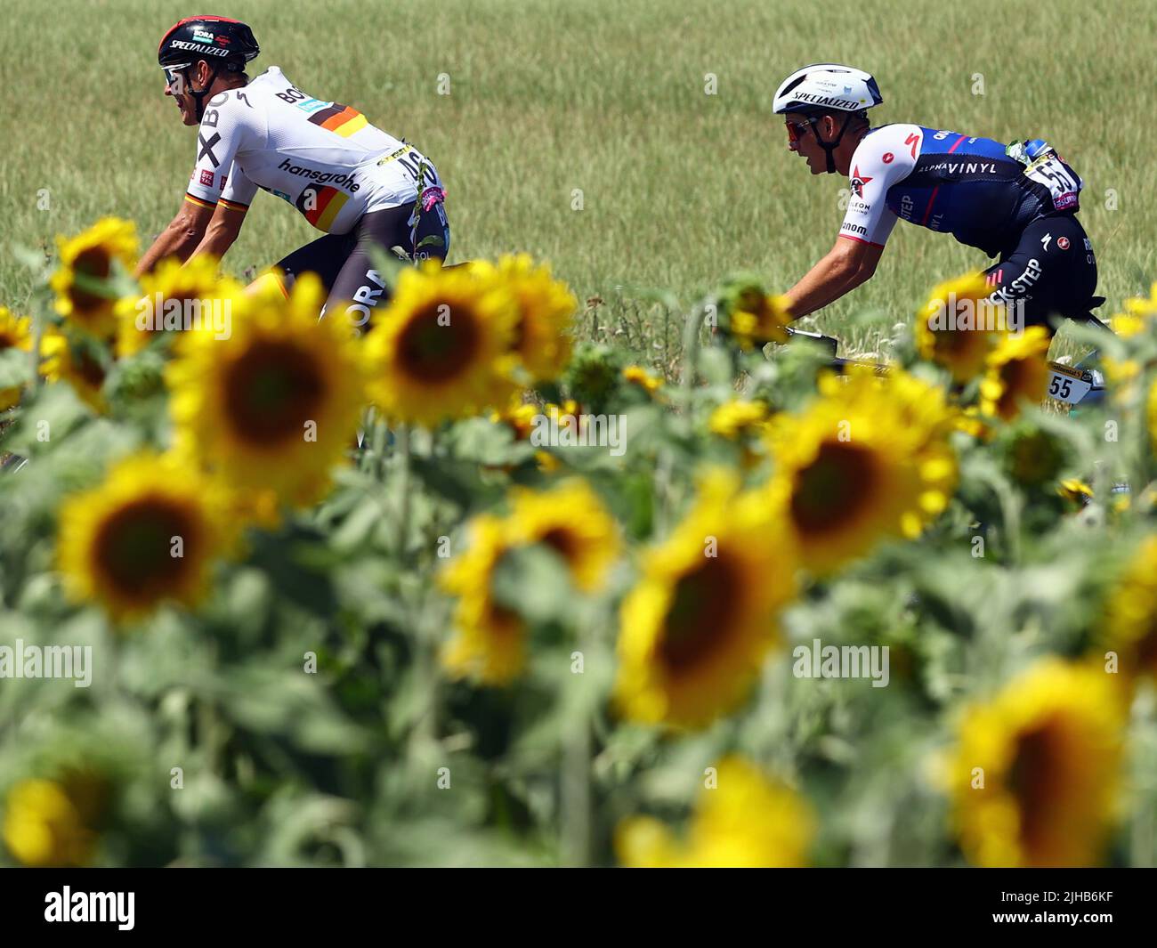 German Nils Politt of Bora-Hansgrohe and Danish Mikkel Frolich Honore ...