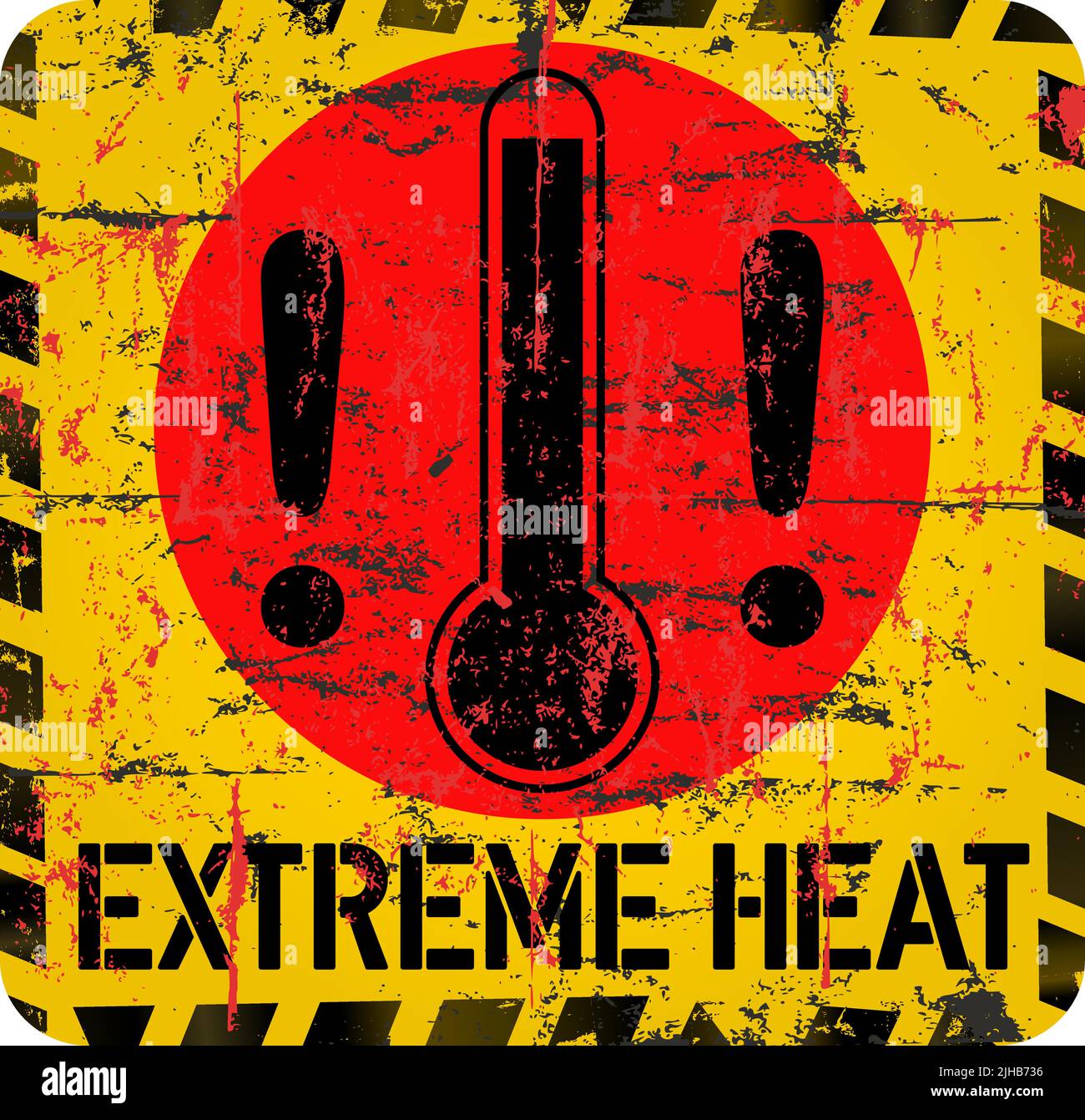 Heat warning sign,climate change,global warming concept,grungy sytyle ...