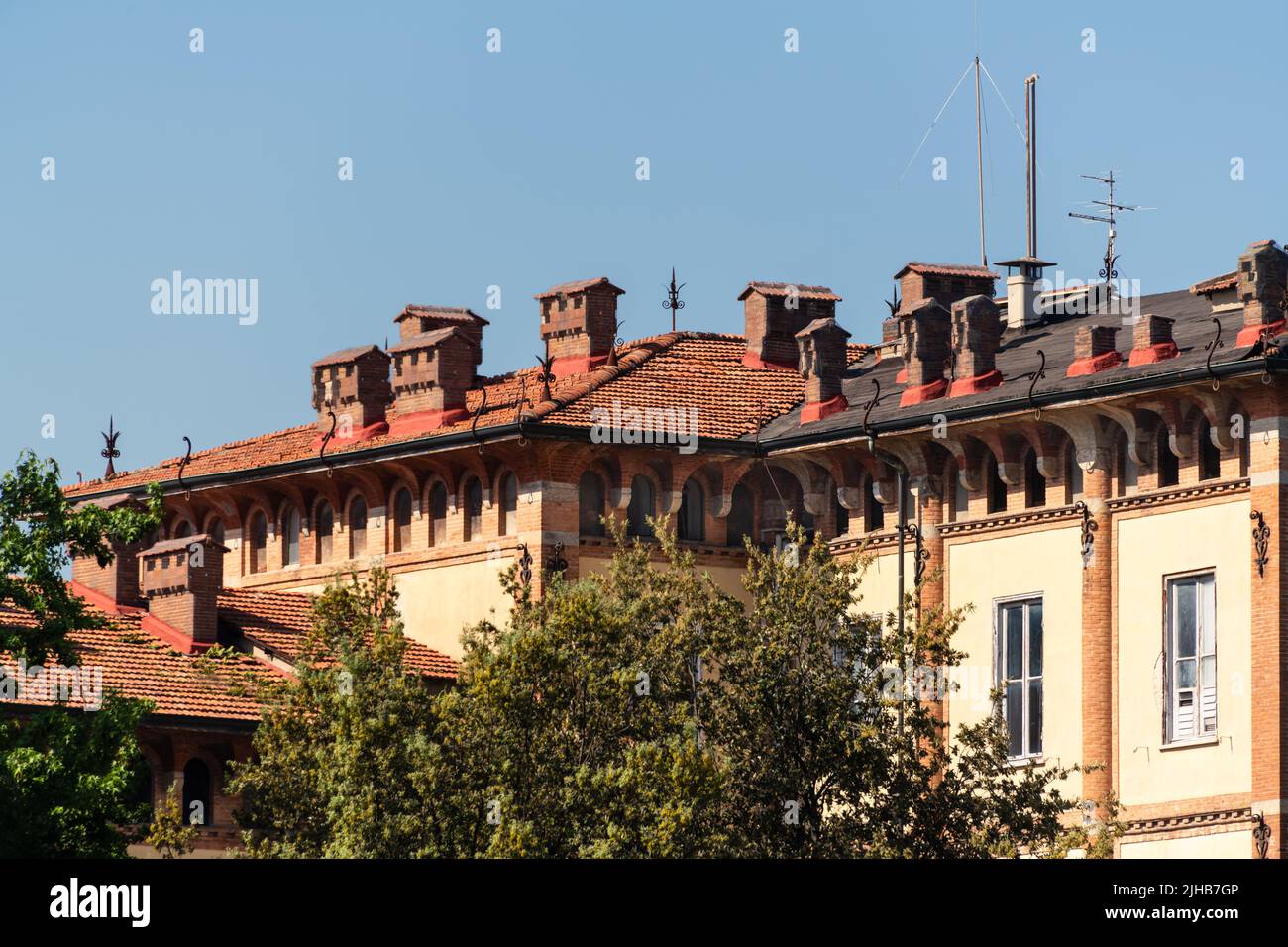 Old Houses With Some Chimneys In Pisa, Tuscany Stock Photo - Alamy