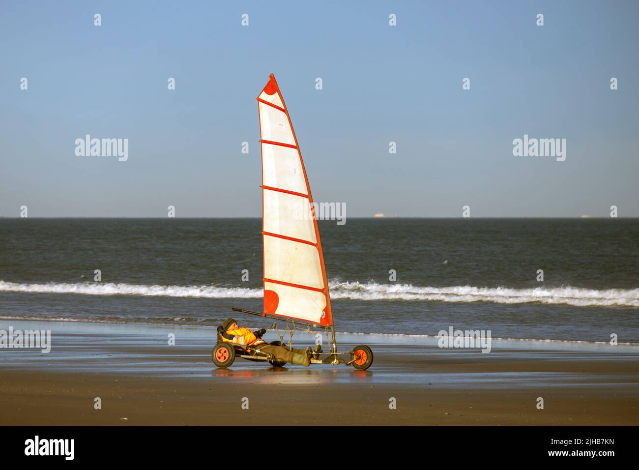 Sand Yachting on the beach, Redcar Stock Photo - Alamy