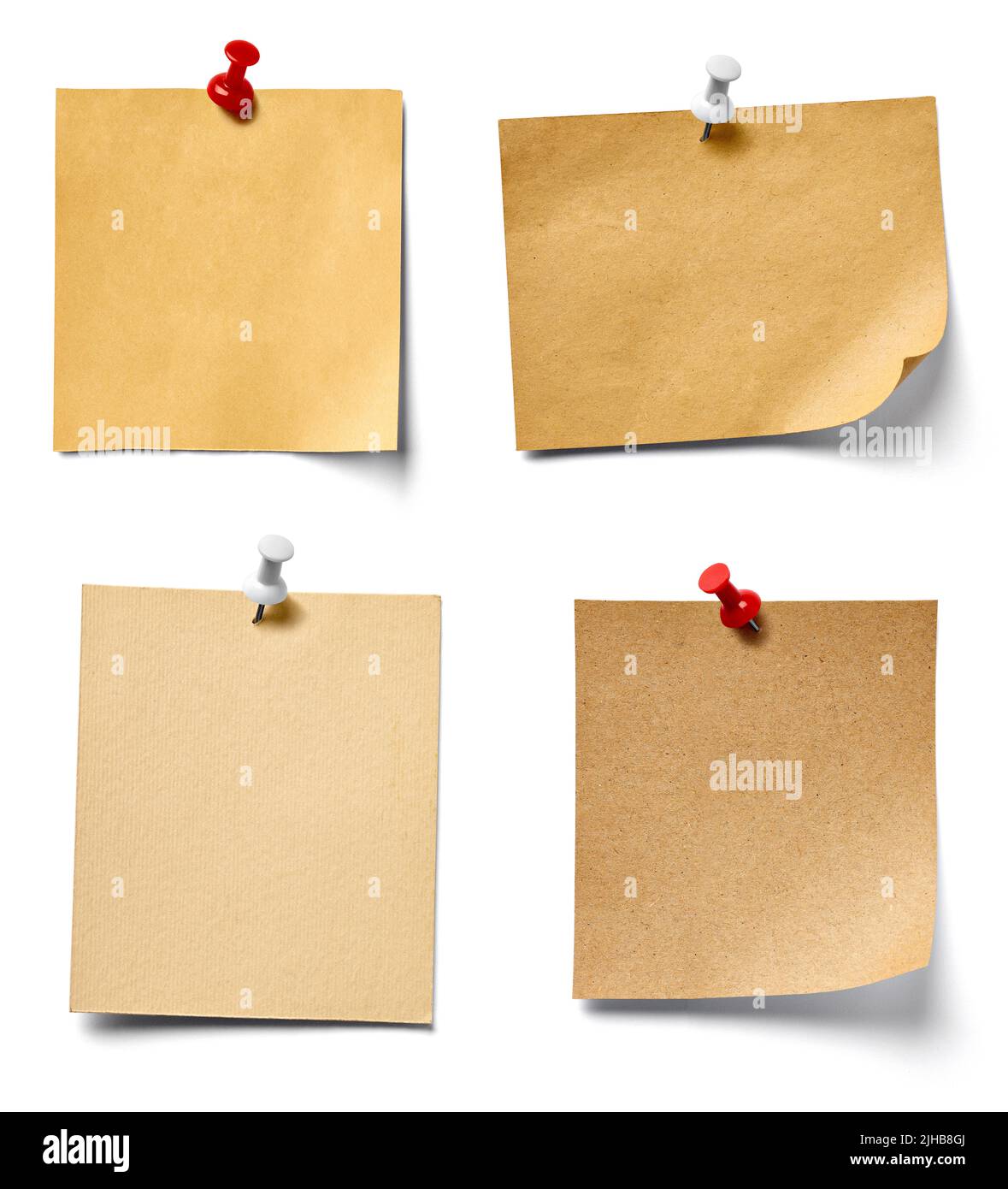 collection of various vintage note paper on white background. each one ...