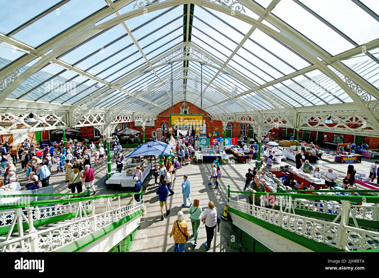 Tynemouth weekend Flea Market entrance showing the cast iron Victorian ...