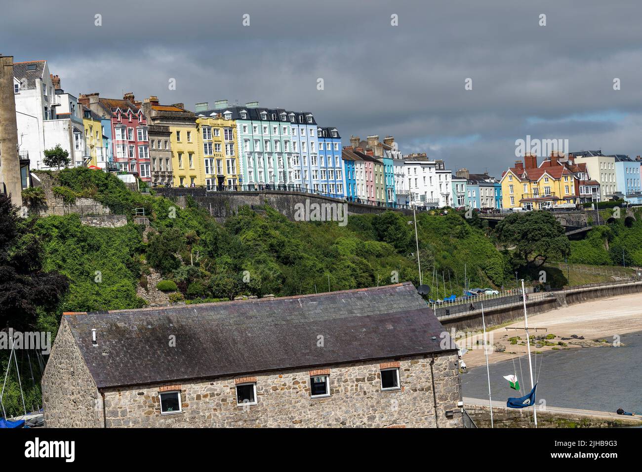 Tenby coloured houses on the seafront Stock Photo - Alamy