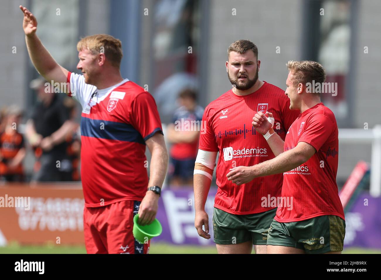 Zach Fishwick #34 of Hull KR during pre-game warm up in , on 7/17/2022 ...