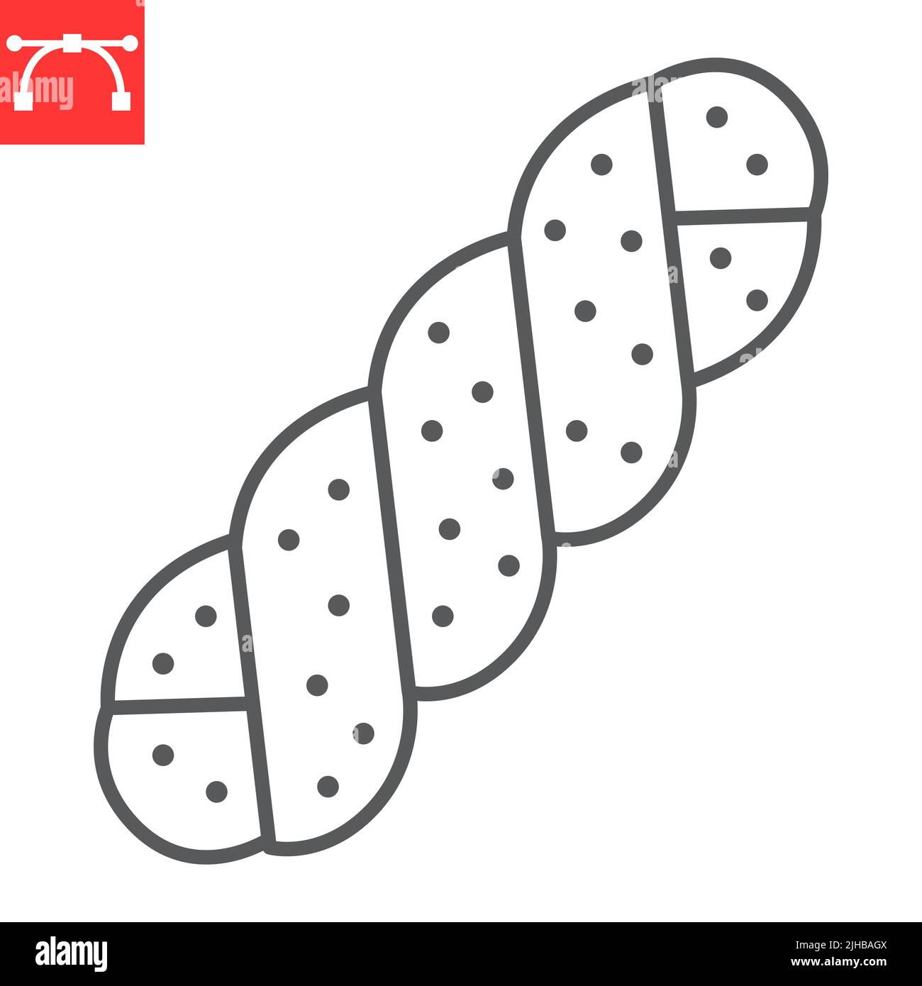 Challah bread line icon, food and bakery, challah vector icon, vector ...