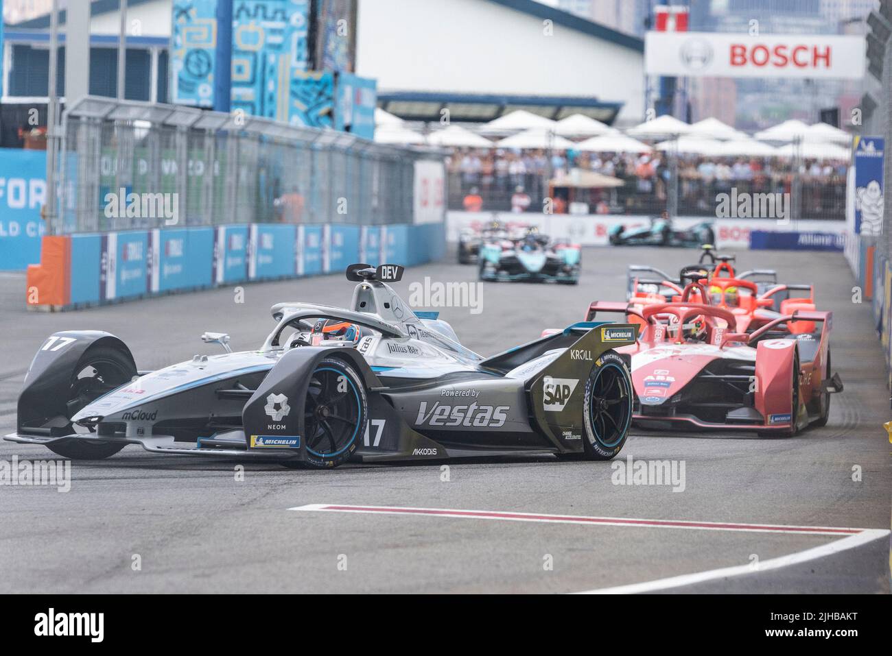 Nyck De Vries of Mercedes-EQ team (17) drives druing round 11 of ...