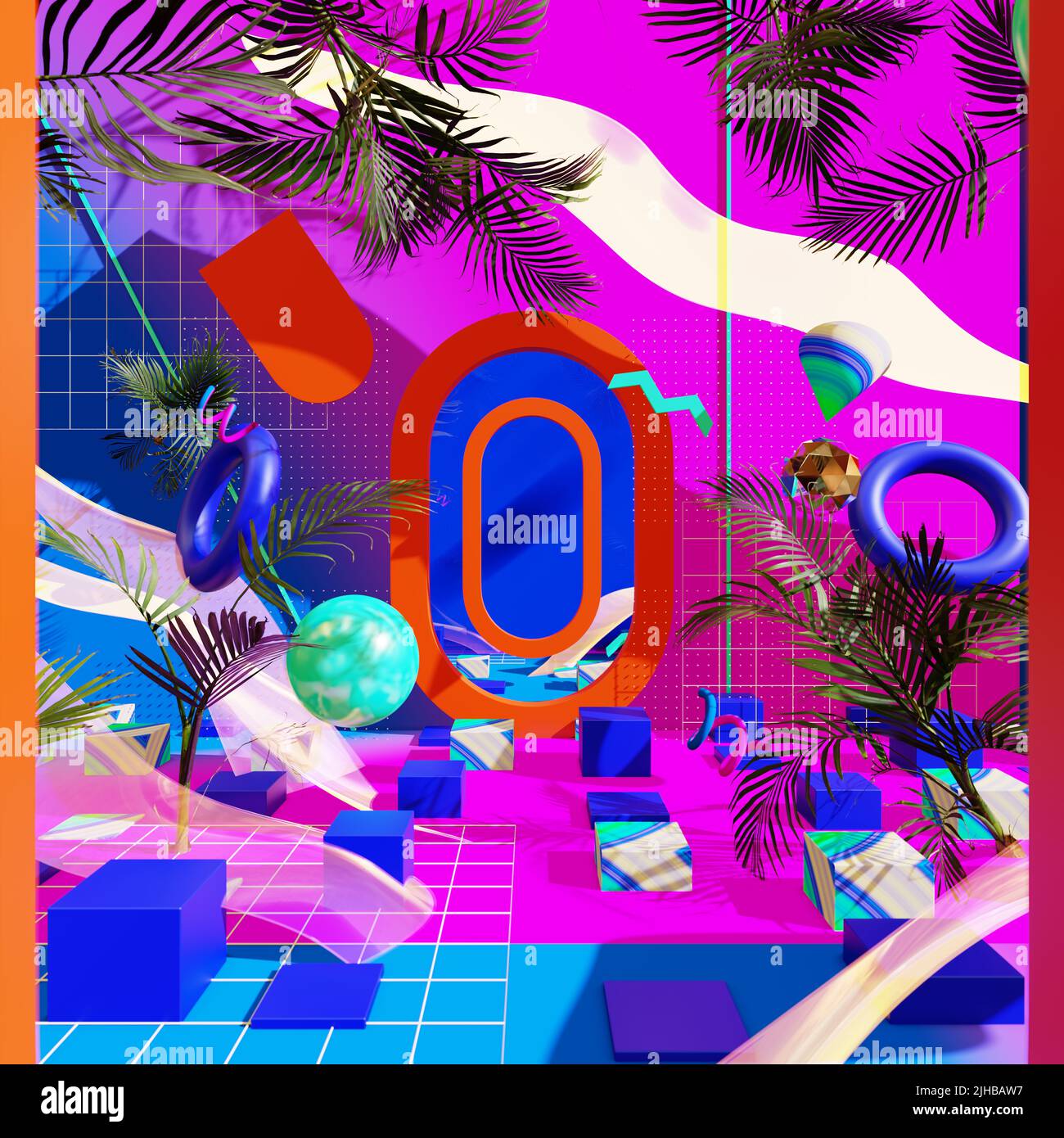 3D illustration Background for advertising and wallpaper in art retro ...